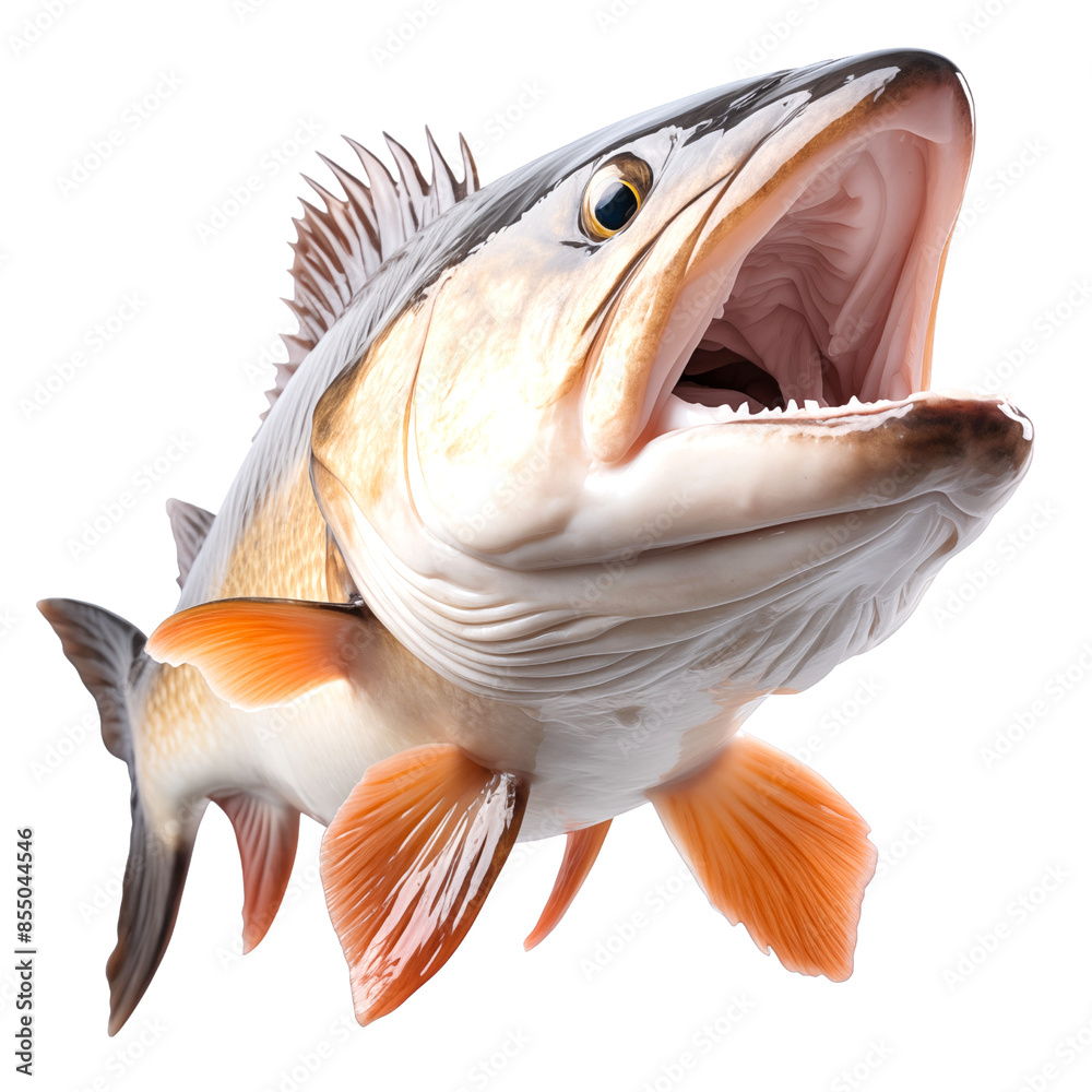 Lovable Small Cobia Fish with a Cute Smile isolated on a transparent ...