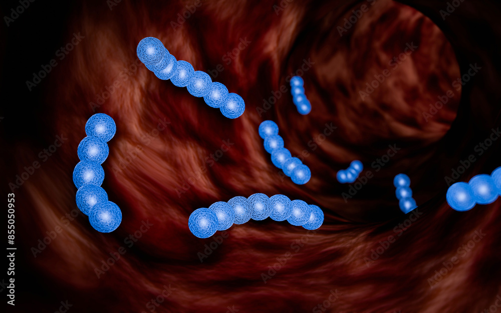 Streptococcus type A, flesh-eating bacteria. The spread of bacteria in ...