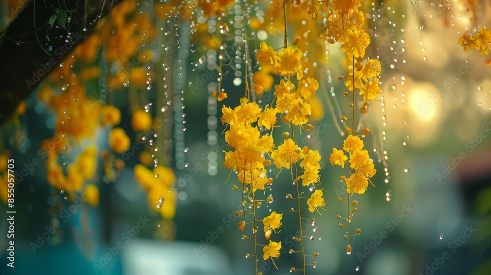 Kerala's Golden Shower flowers are also known as Kanikonna and are yellow flowers of Cassia ...