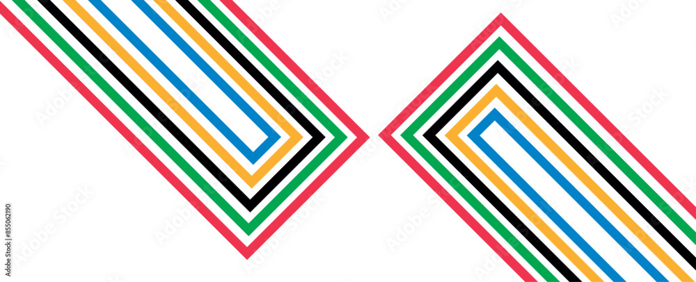 Colorful curved striped way isolated on transparent background. Olympic ...