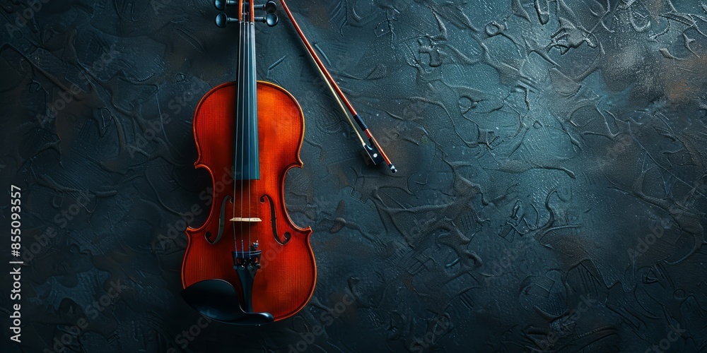 Elegant Violin on Textured Dark Backdrop Captures Intriguing Contrast ...