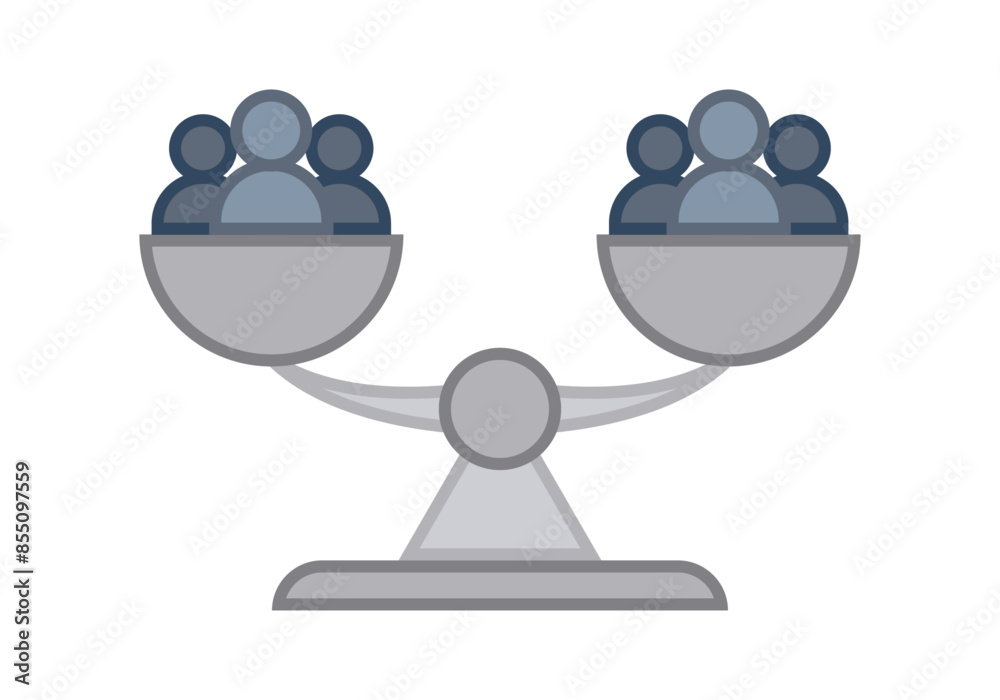 Balanza en equilibrio entre grupo de personas Stock Vector | Adobe Stock