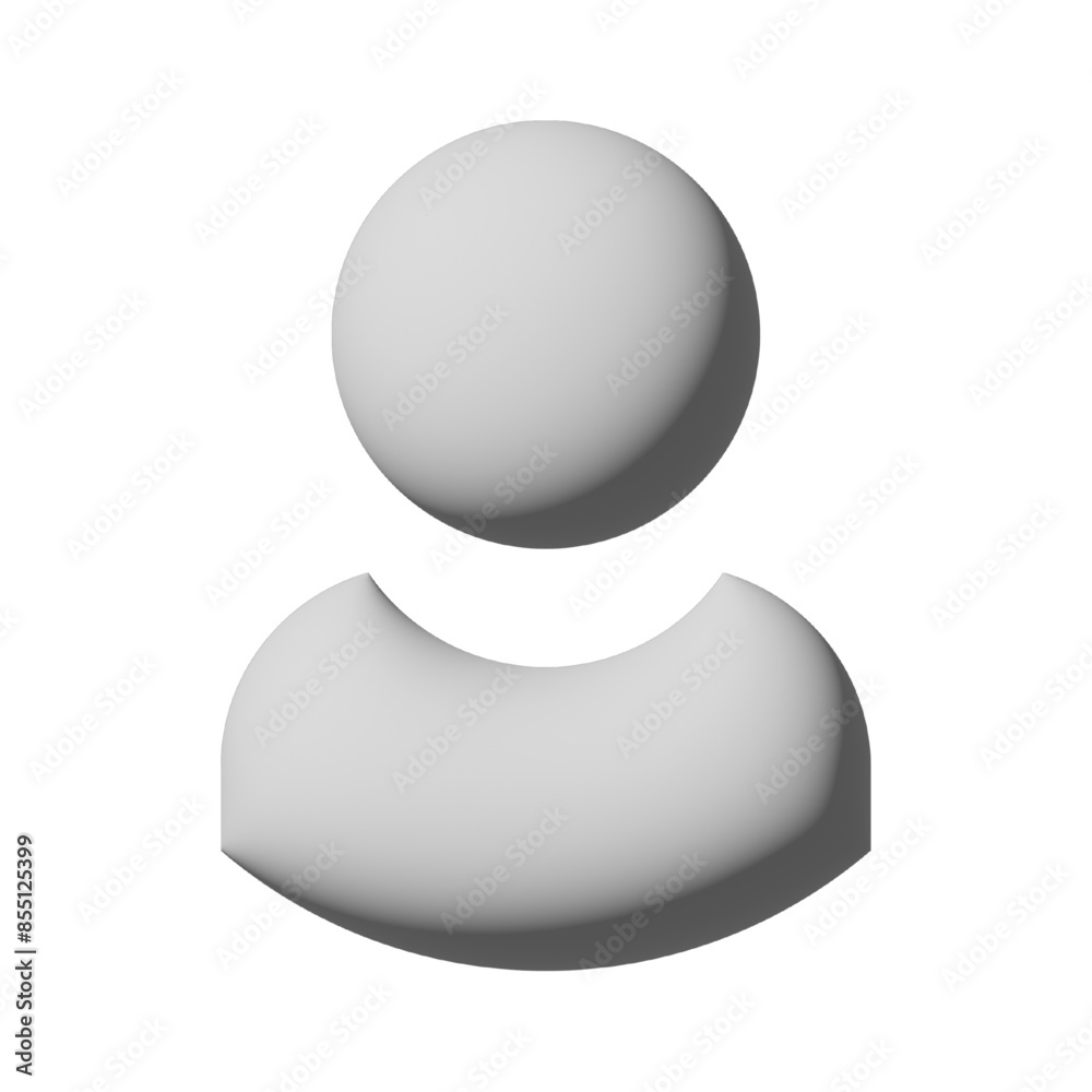 Vector flat illustration in grayscale. 3D avatar, user profile, person ...