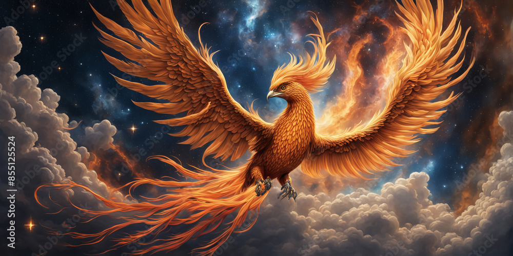Phoenix bird fire fantasy firebird abstract magic 3D eagle animal ...