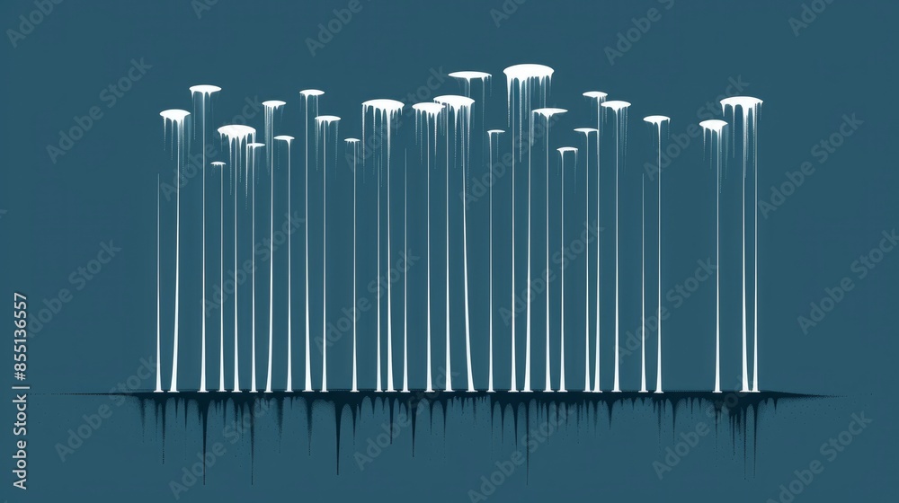 Vector illustration of multiple stars on a dark blue background, simple ...