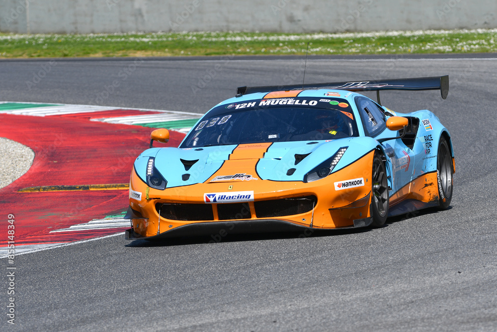 Scarperia, 23 March 2024 Italy: Ferrari 488 GT3 of Team Pellin Racing ...