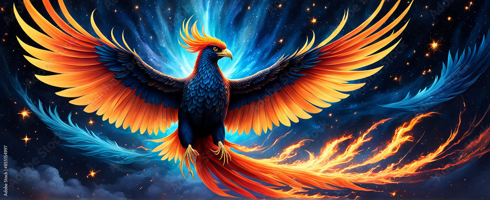 Phoenix bird fire fantasy firebird abstract magic 3D eagle animal ...