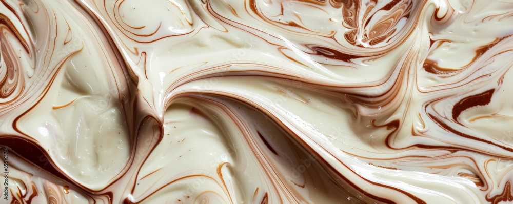 Chocolate background with creamy, swirled layers of milk and white ...