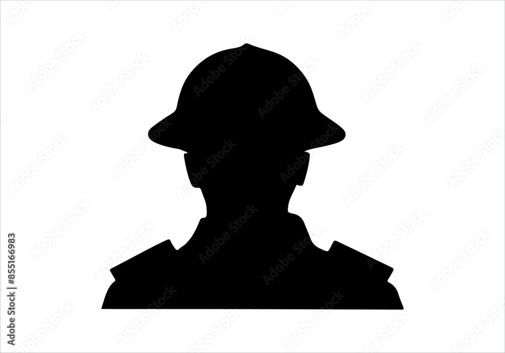 Indian soldier silhouette isolated on white background. Indian soldier ...