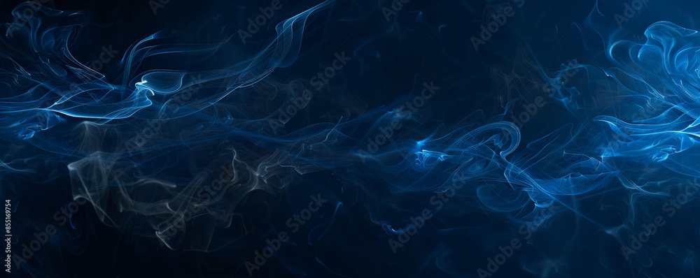 Smoke background with dark, navy blue smoke rising in elegant curves ...