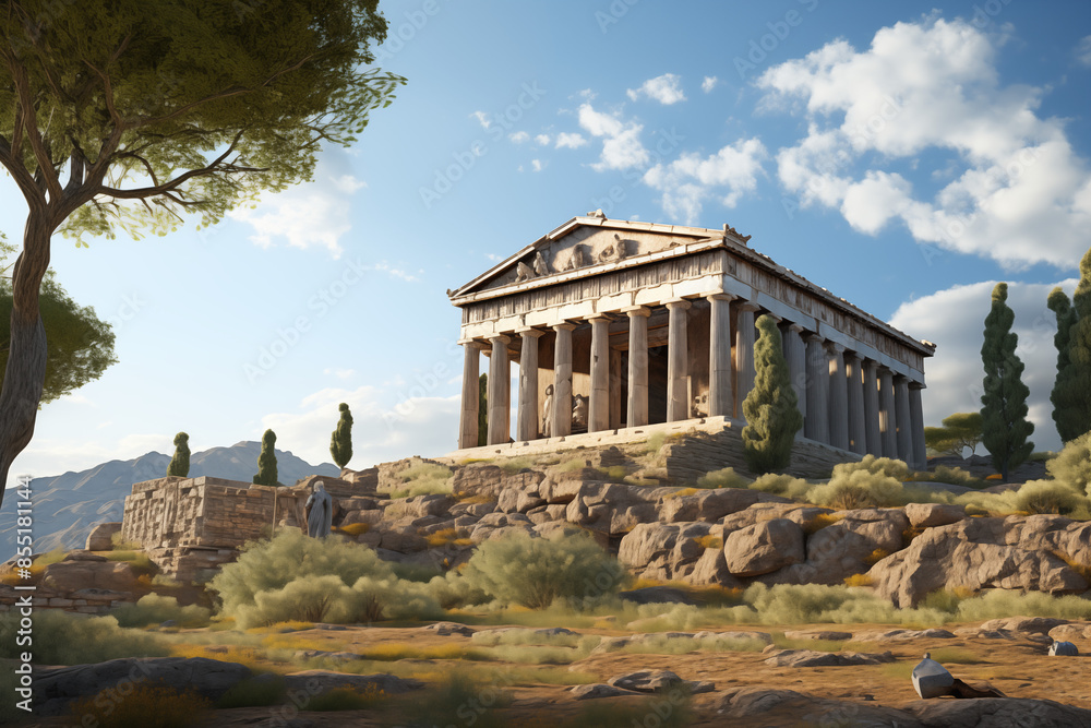 Greek temple image. Greek civilization. Archeology of ancient Greece ...