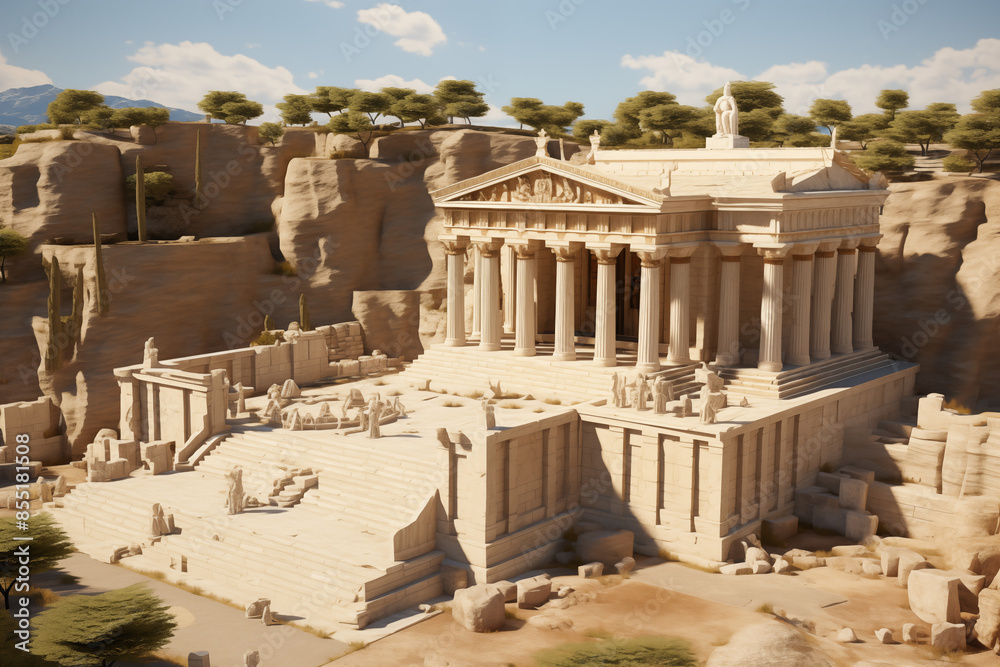 Greek temple image. Greek civilization. Archeology of ancient Greece ...