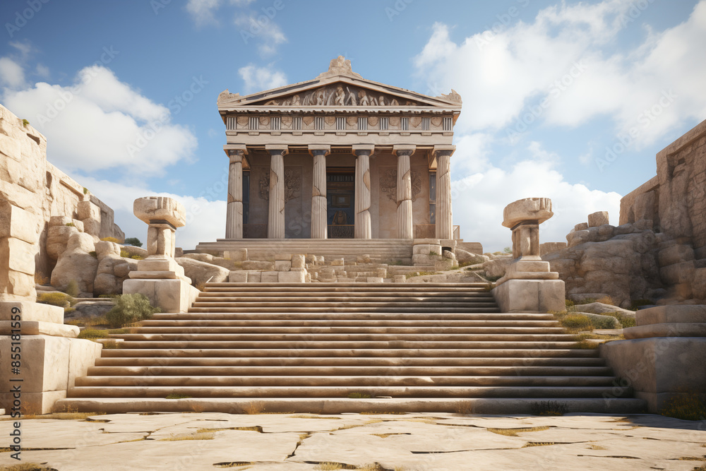 Greek temple image. Greek civilization. Archeology of ancient Greece ...