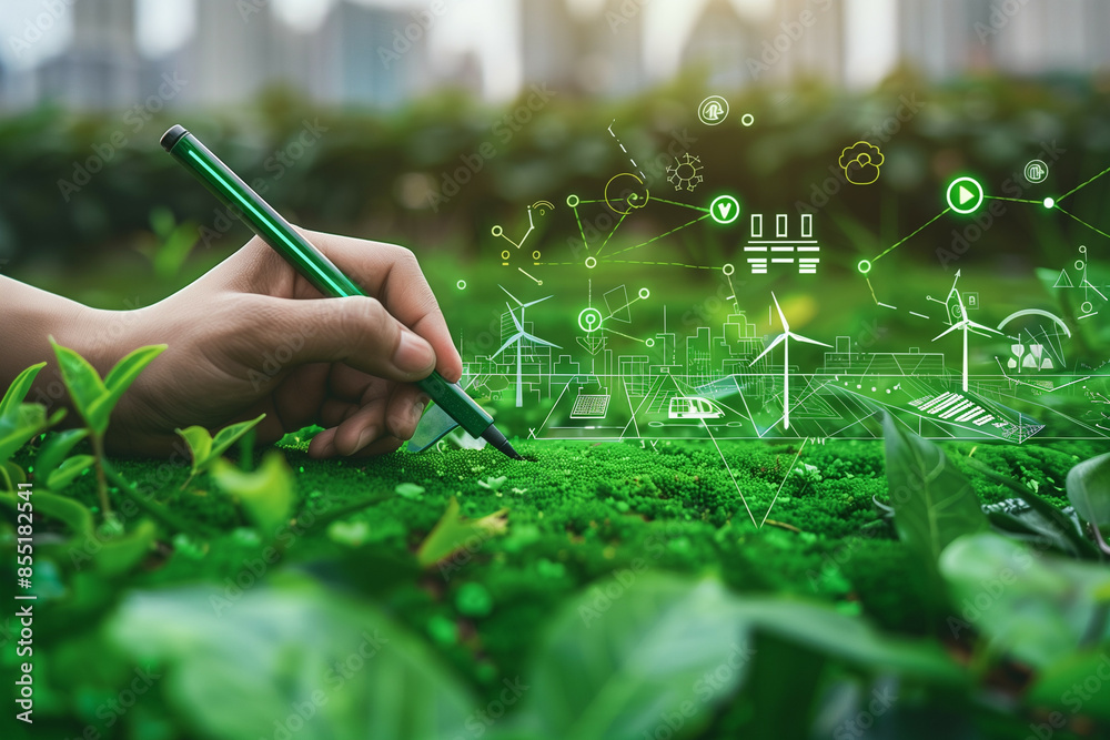 Conceptual Visualization of Sustainable Urban Planning and Green Energy ...