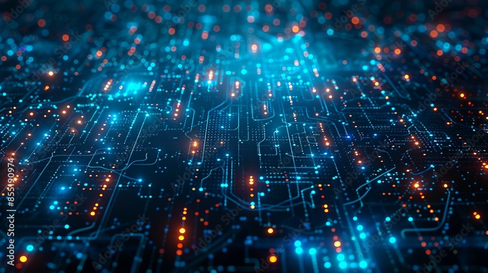 Cybersecurity network map. AI generate illustration Stock Illustration ...
