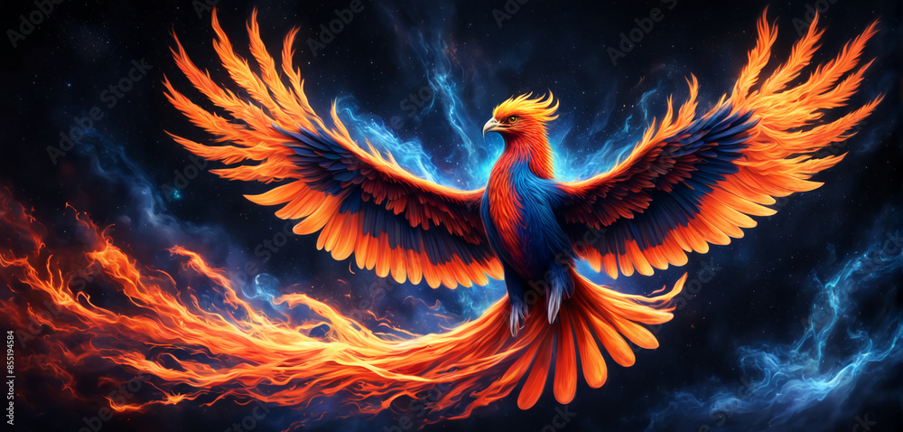 Phoenix bird fire fantasy firebird abstract magic 3D eagle animal ...