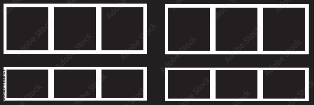 Blank photo booth strip template. Clipart image. isolated on white and ...