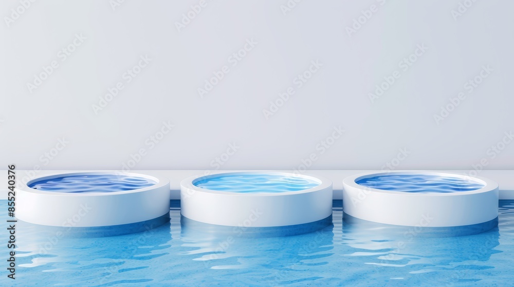 Isolated illustration of three water reservoirs on a white background ...