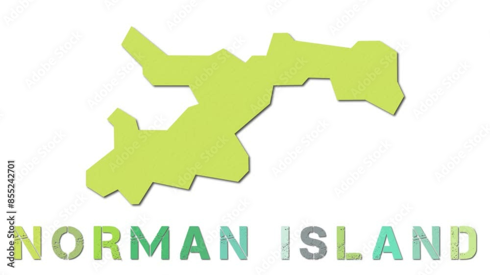 Norman Island map with paper regions. Animated island map growing from ...