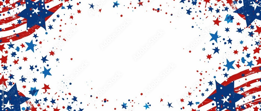 4th of July background featuring a border with the American flag ...