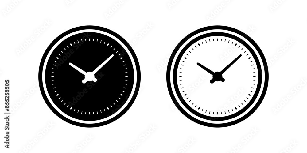 Clock icon set. time sign. flat illustration of vector icon on white ...