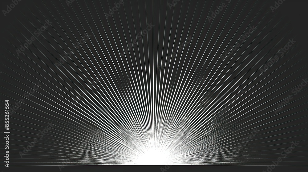 A group of 11 god rays coming from the top left corner of the image at ...