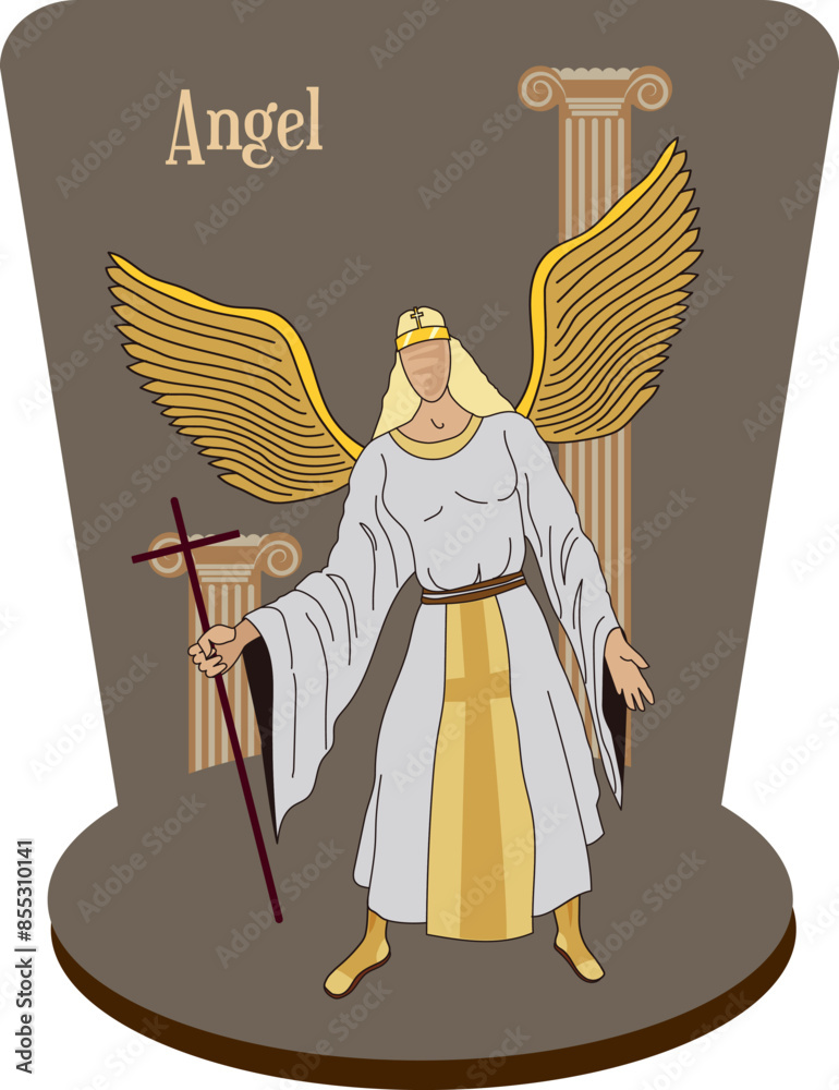 Isolated illustration vector of Christian mythology, hierarchy of ...