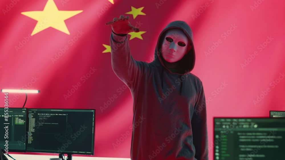 Chinese man presenting a human skull to make death threats, symbolizing ...