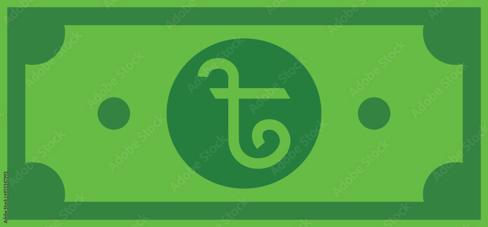 Cartoon Paper Bill with Bangladeshi Taka Currency Symbol Stock Vector ...