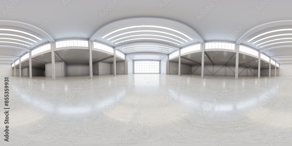 Full spherical hdri panorama 360 degrees of empty exhibition space ...