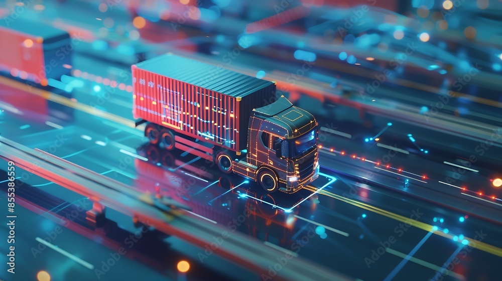Transportation and logistics network distribution technology concept ...