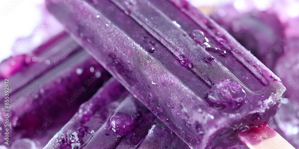 Refreshing acai berry ice pops, a closeup of refreshing acai berry ice ...