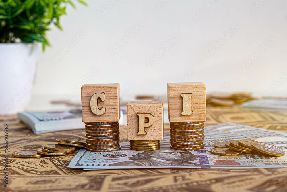 CPI, consumer price index symbol. wooden block with words CPI, consumer ...