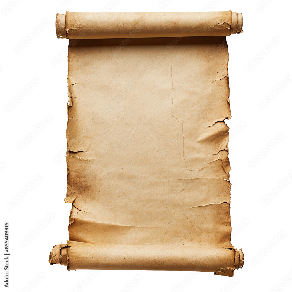 Empty Paper Scroll | Isolated on Transparent & White Background | PNG ...