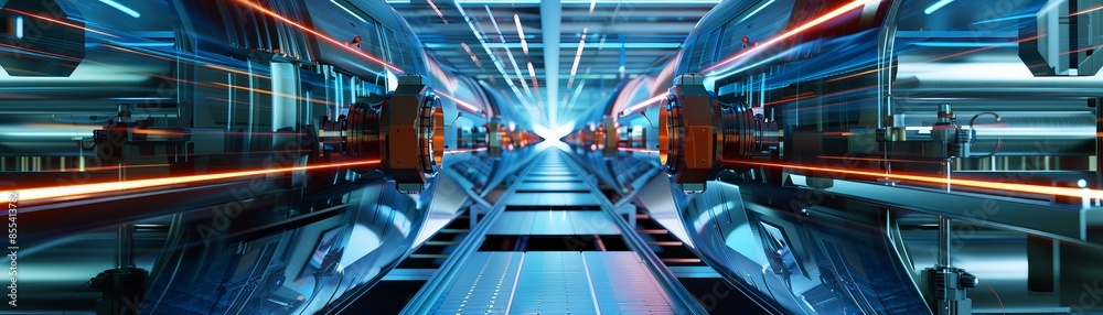 A detailed crosssection of a synchrotron accelerator with particle ...