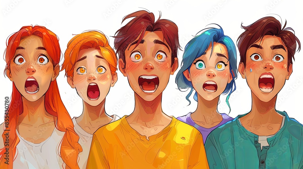 Rage, hatred, anger expressions, emotions set. Mad rude aggressive ...