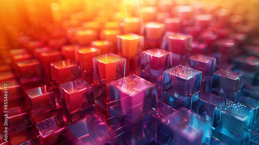 A vibrant 3D background with a gradient color scheme, transitioning ...