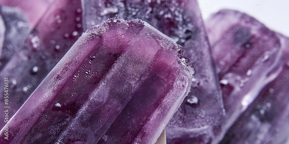 Refreshing acai berry ice pops, a closeup of refreshing acai berry ice ...