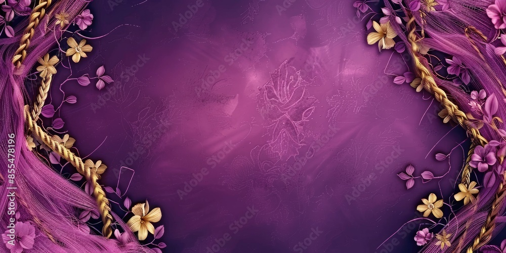 rapunzel themed page frame with the braids around the borders. Stock ...