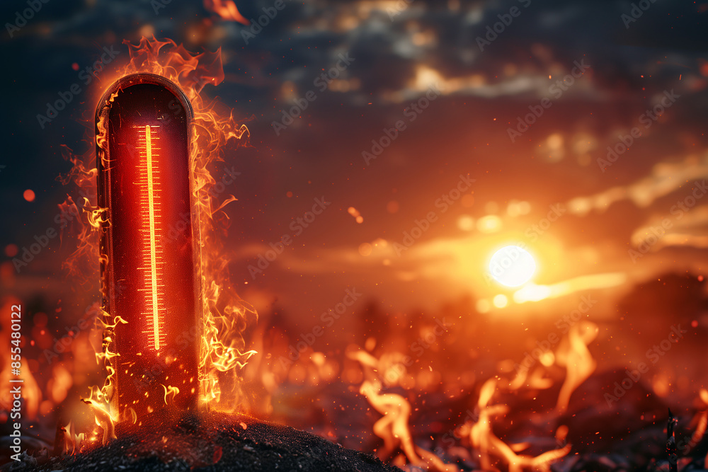 Maximum Temperature Thermometer Under Scorching Heat ภาพถ่ายสต็อก ...