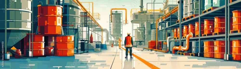 Illustration of chemical storage safety, proper practices, preventing ...