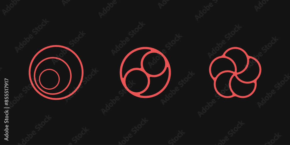 Y2K style set of circle shapes. Y2K retro futuristic elements for ...
