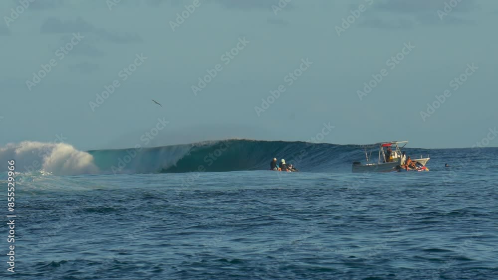 Tahiti Teahupo'o wave famous surfing barrel French Polynesia foam ball ...