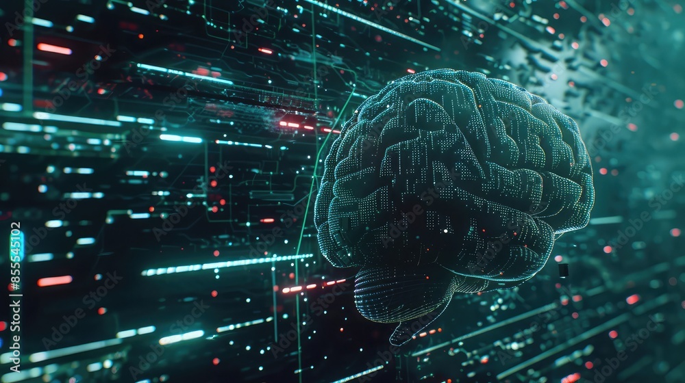 Human brain data streaming network,Computer mother board chip with AI ...