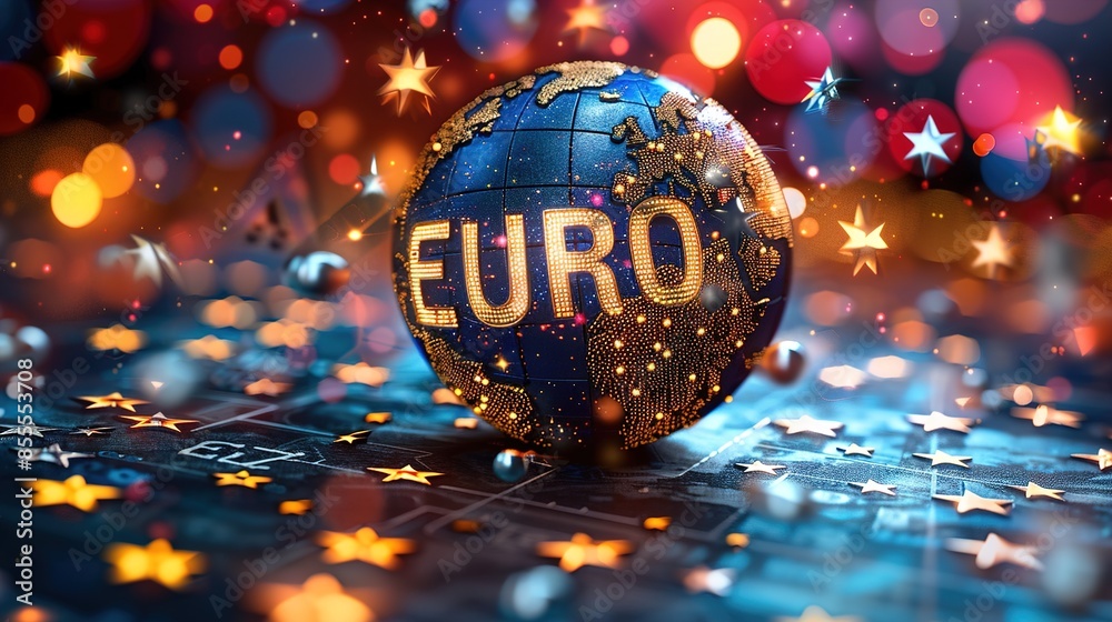 Euro 2024 stocker design with dynamic football patterns Stock ...