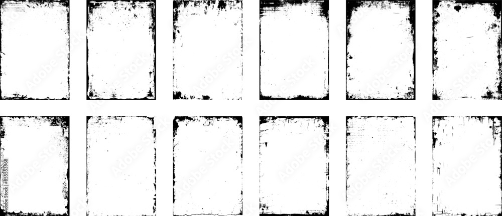 grunge border set. Decorative vintage frames borders background ...