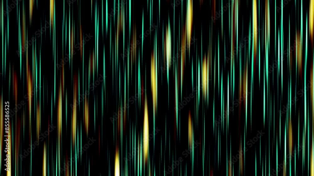 Animation loop light flickering vertical lines green gold Abstract ...
