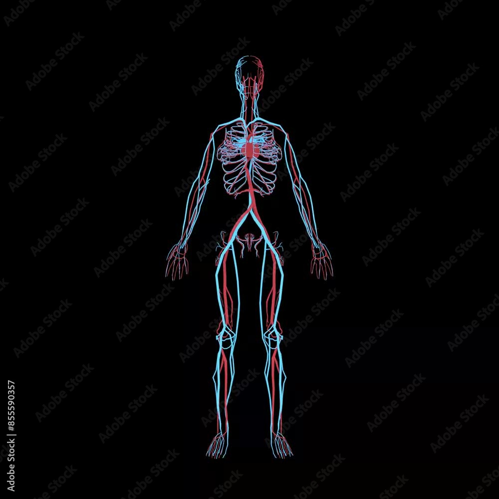 This video shows a detailed 3D animation of the human circulatory ...