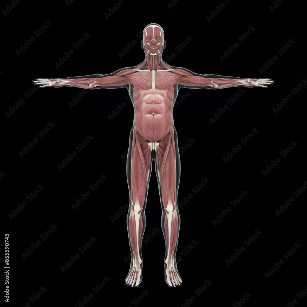This video shows a detailed 3D model of the human muscle system. You ...