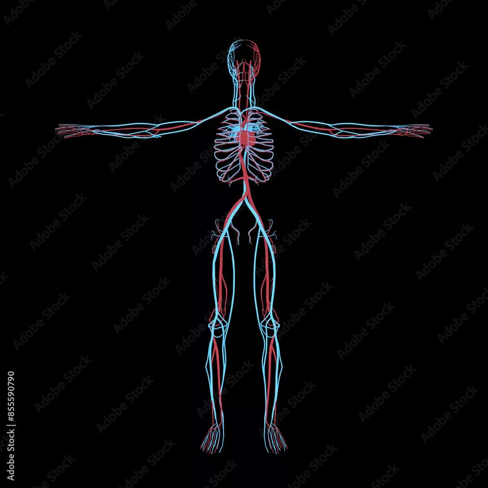 This animation displays the vascular system of the human body ...